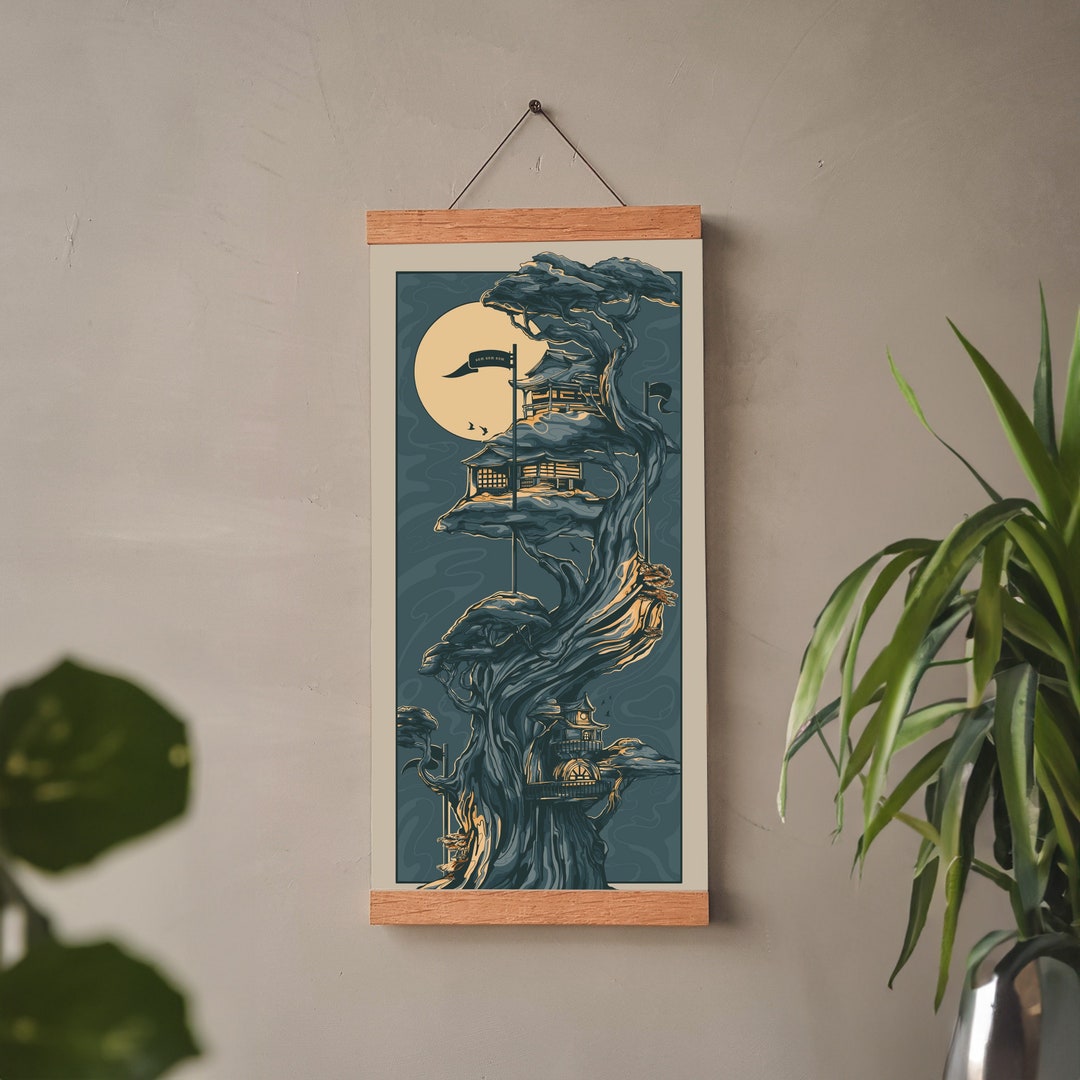 Rams Illumination Tree House Art - Treehouse Decor - Retro Futuristic ...
