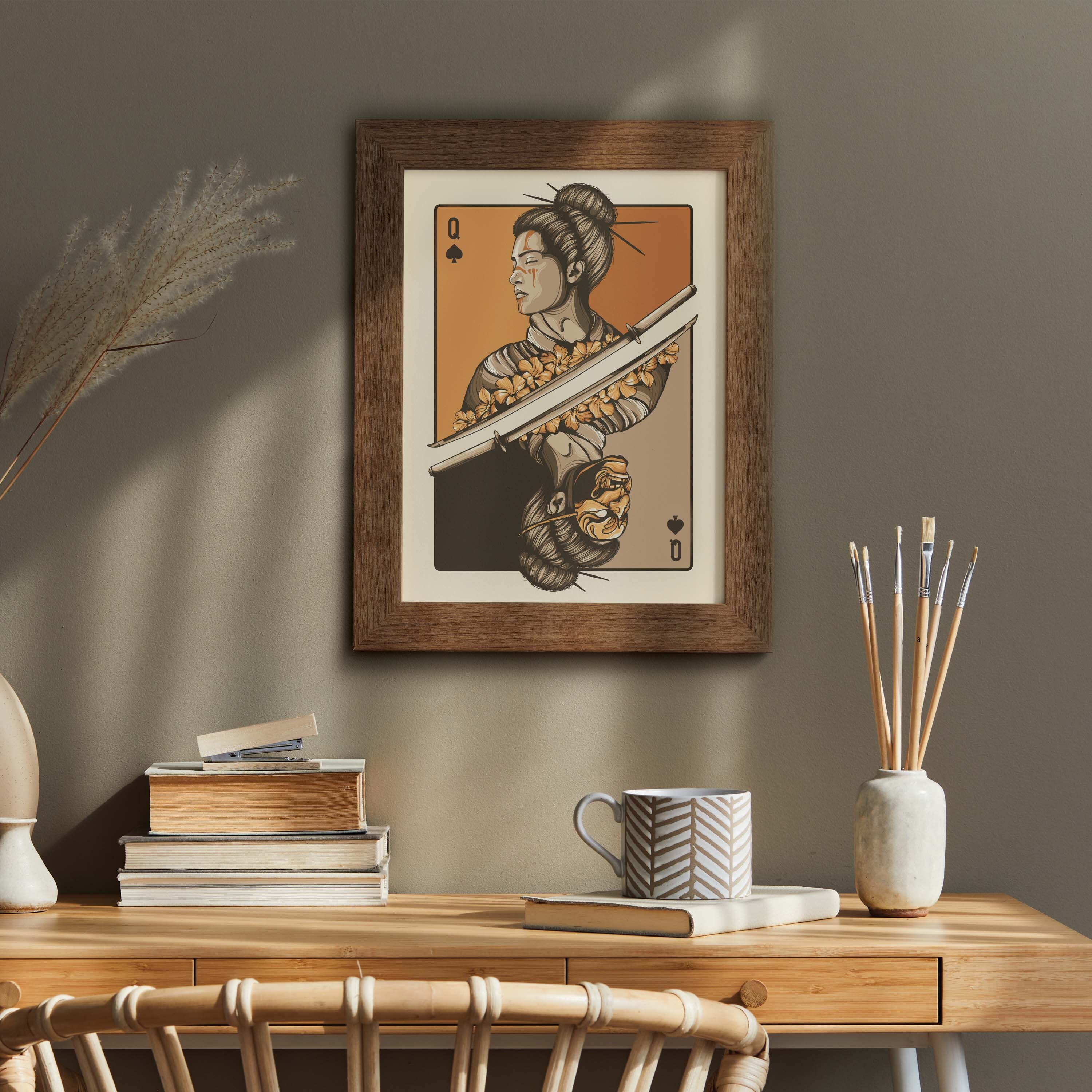 Queen of Katanas Canvas Art - Surreal Samurai Poster - Japanese Oni ...