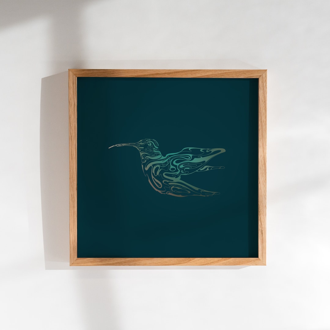 Hummingbird Decor Poster -minimalist Hummingbird Artwork - Painted ...