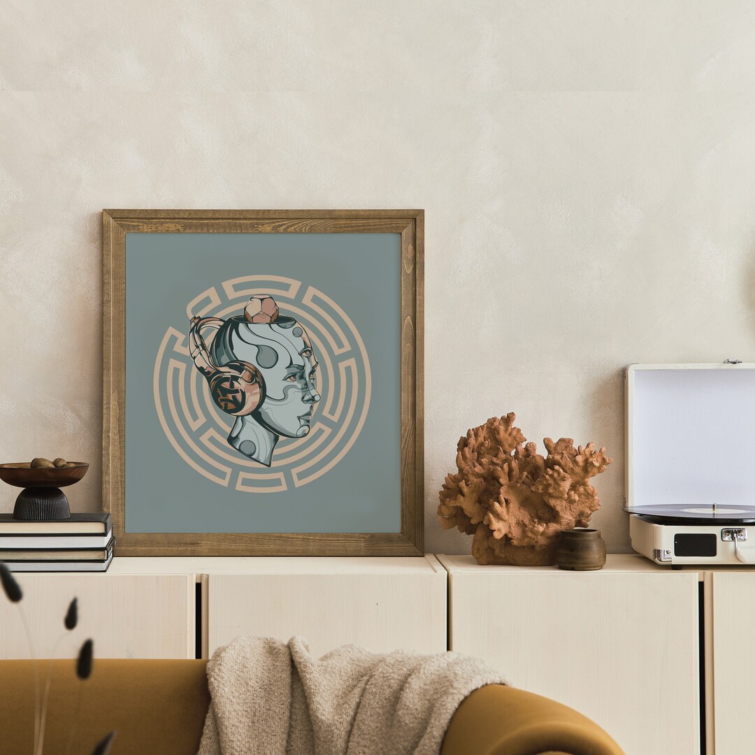 Ethereal Connection - Mystical Muse Print- Platonic Solids Art Poster ...