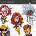 Cute Girl Superhero Clipart Bundle, Super Heroes PNG File, 300 DPI - Etsy
