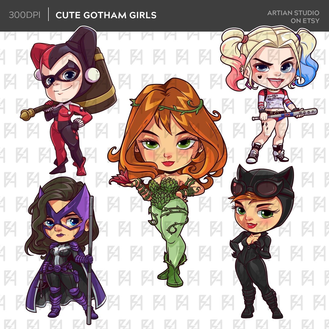 Cute Girl Superhero Clipart Bundle Super Heroes PNG File 300 - Etsy