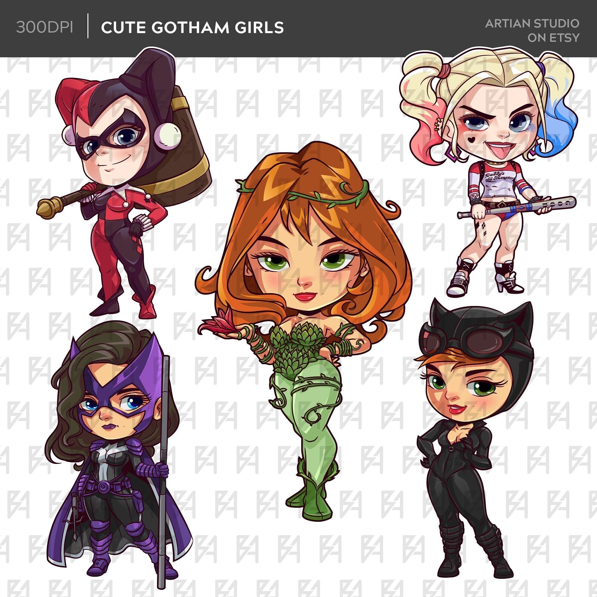 Cute Girl Superhero Clipart Bundle Super Heroes PNG File 300 - Etsy