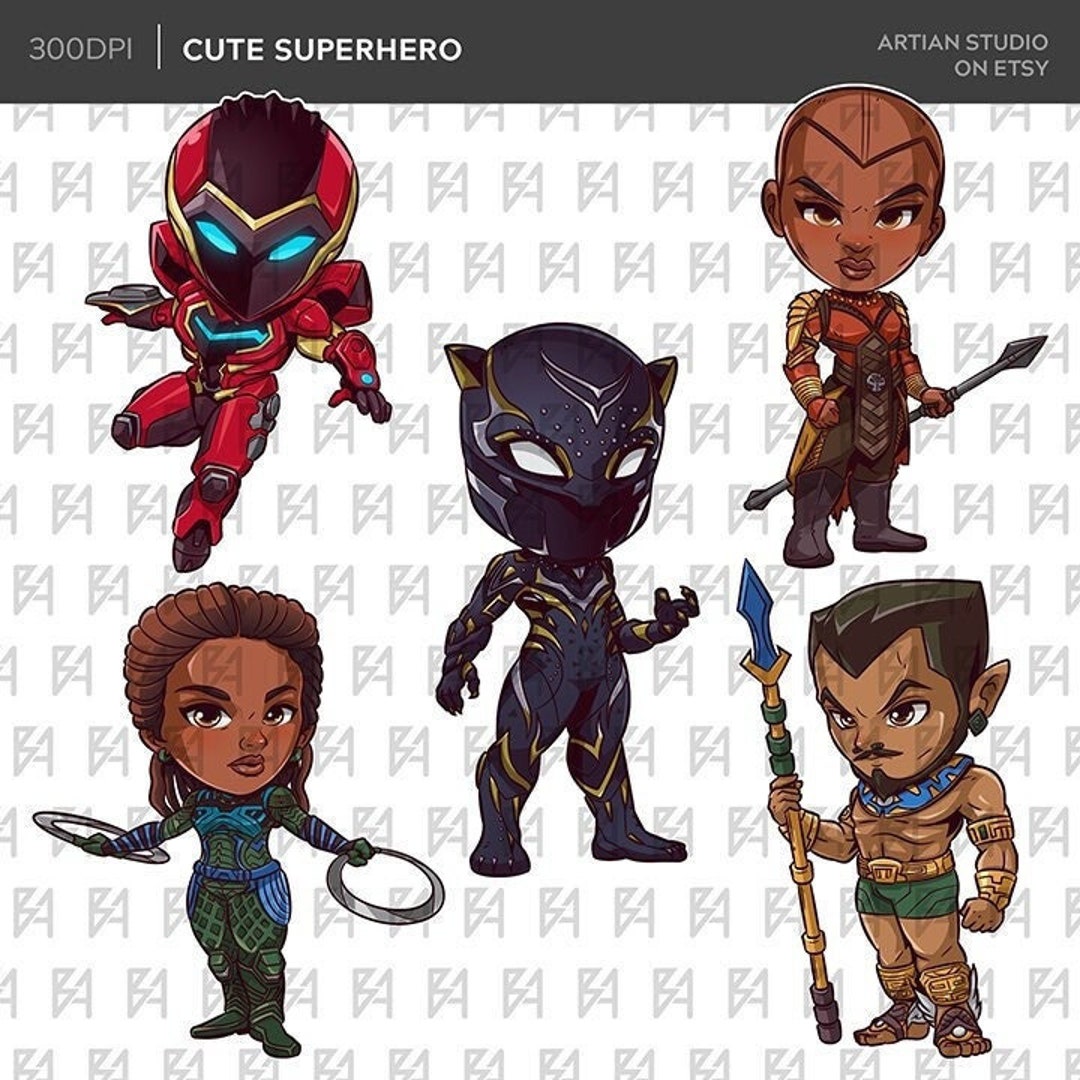 Chibi Cute Superhero Clipart Bundle Super Heroes PNG File - Etsy
