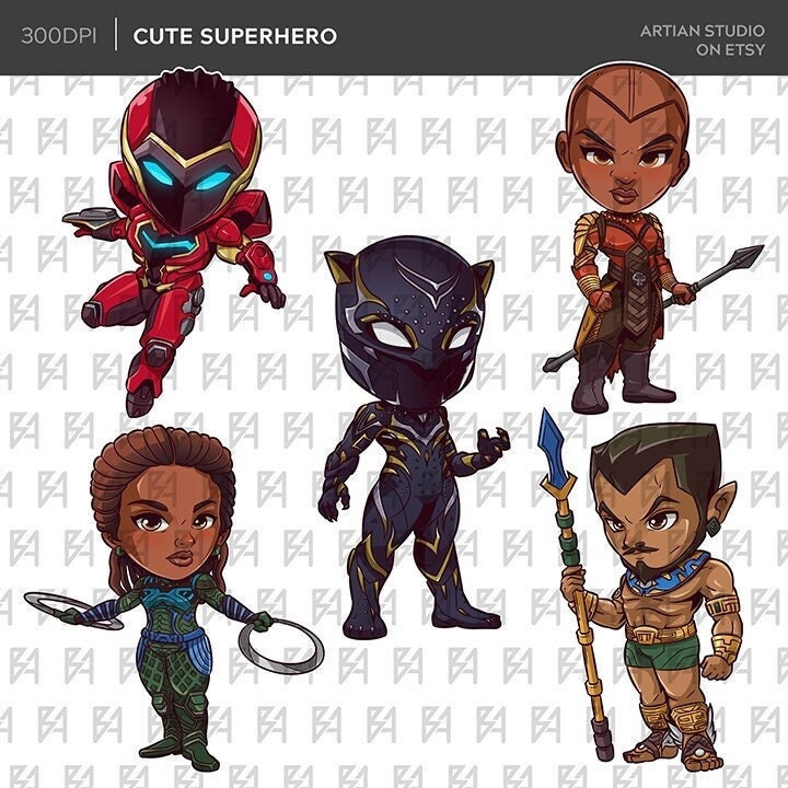Chibi Cute Superhero Clipart Bundle, Super Heroes PNG File, 300 DPI - Etsy