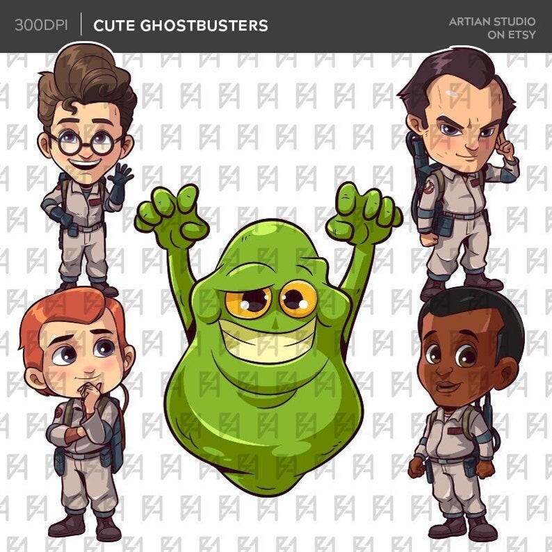 Cute Halloween Ghost Clipart Bundle, Chibi Ghost Character Clipart ...