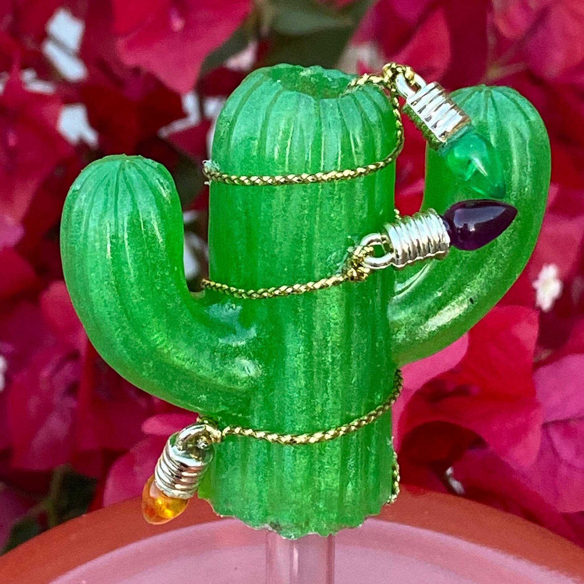 Art & Collectibles Cactus Straw Topper Straw Buddy Green Saguaro Cactus ...