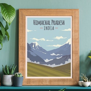 Himachal Pradesh Travel Poster, Northern Indian Print, India Landscape ...
