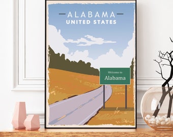 Alabama State Poster - Etsy