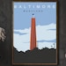 Baltimore Travel Poster, Phoenix Shot Tower, Baltimore Decor, Baltimor ...