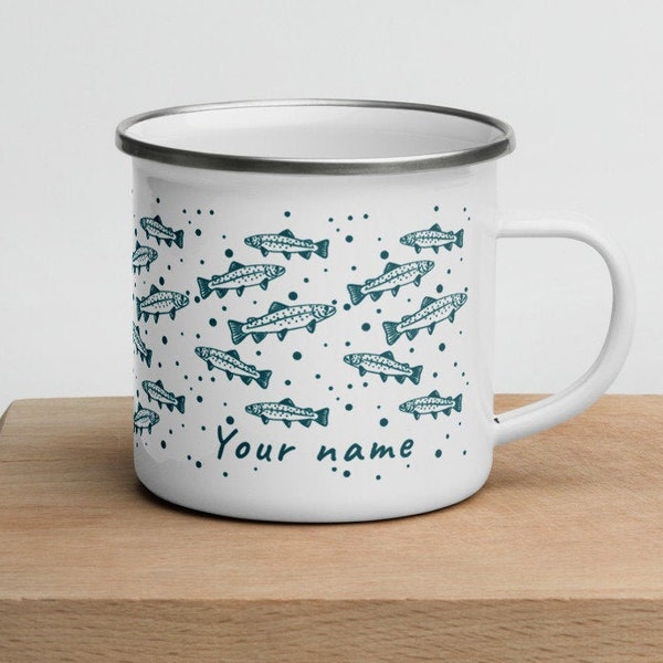 Fishing Enamel Mug - Etsy