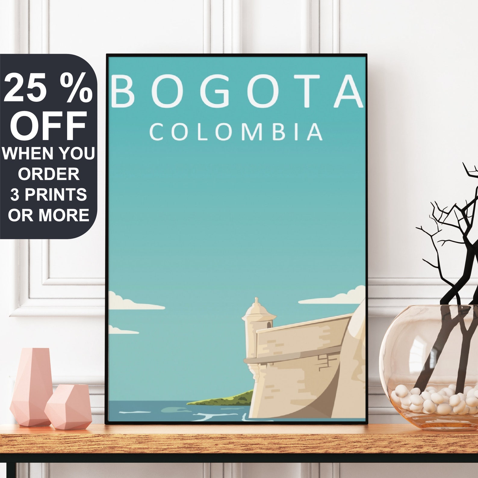 Colombia Travel Poster Bogota Print Colombia Art South - Etsy