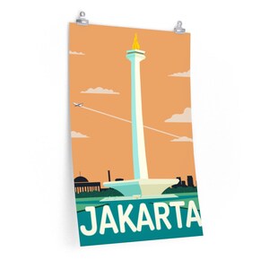Jakarta Travel Poster, Indonesia Print, Jakarta Wall Art, Asia Print ...