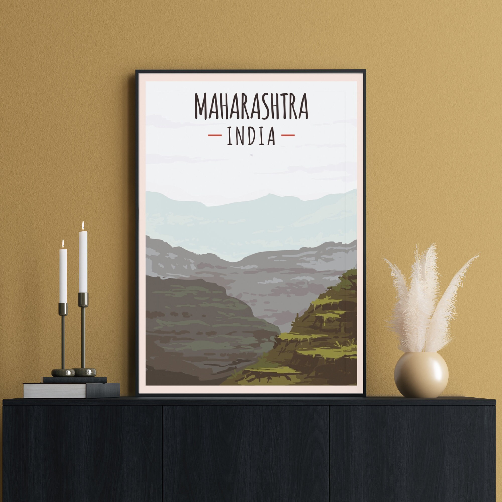 India Travel Poster Maharashtra Print Kalsubai Peak Western - Etsy
