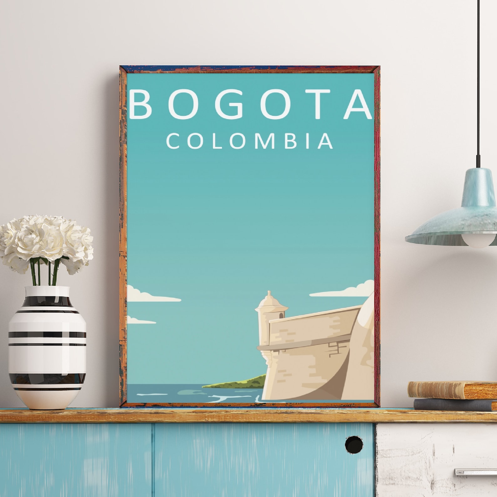 Colombia Travel Poster Bogota Print Colombia Art South - Etsy