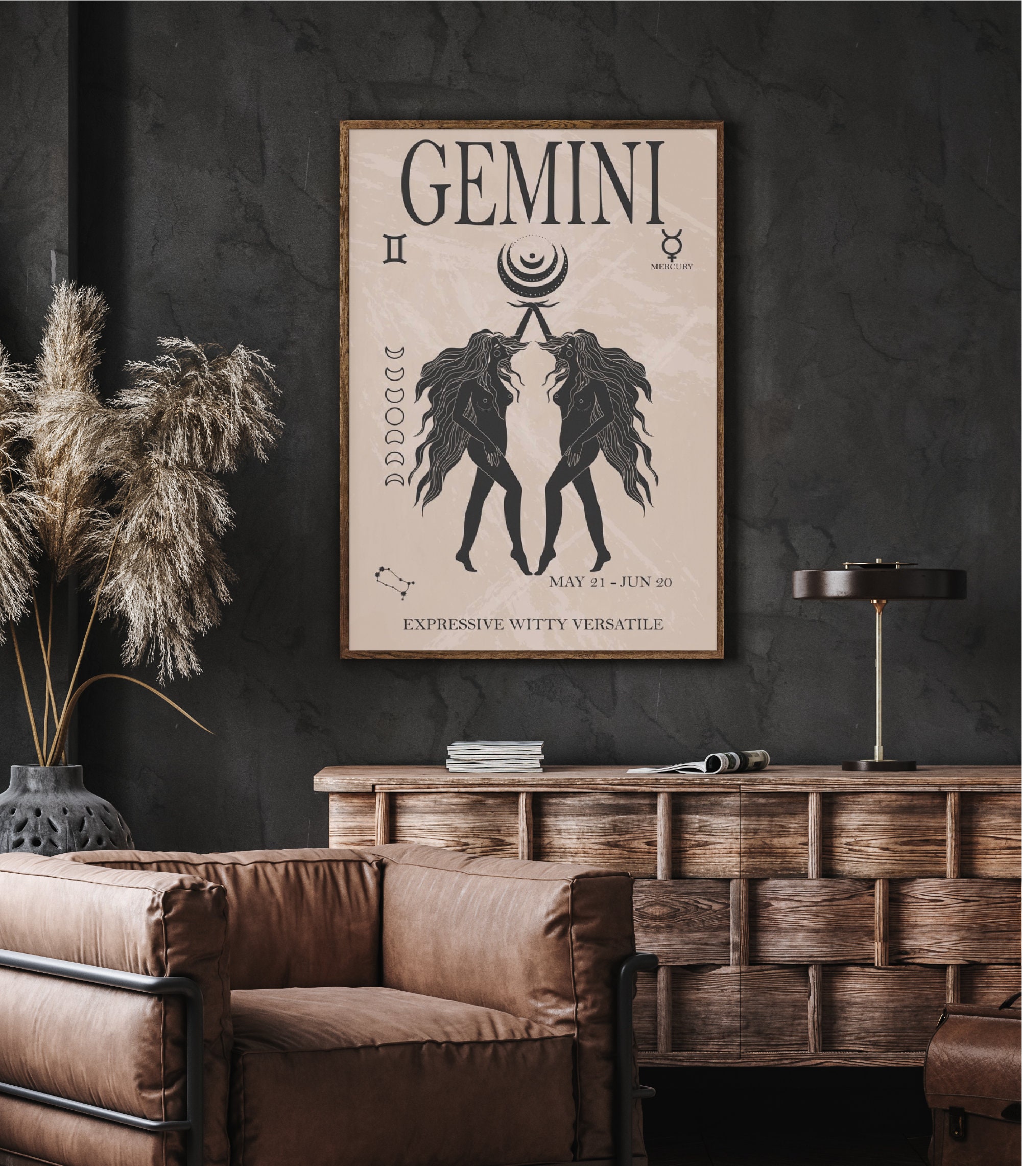 Gemini Astrology Print Gemini Zodiac Gifts Horoscope Wall - Etsy