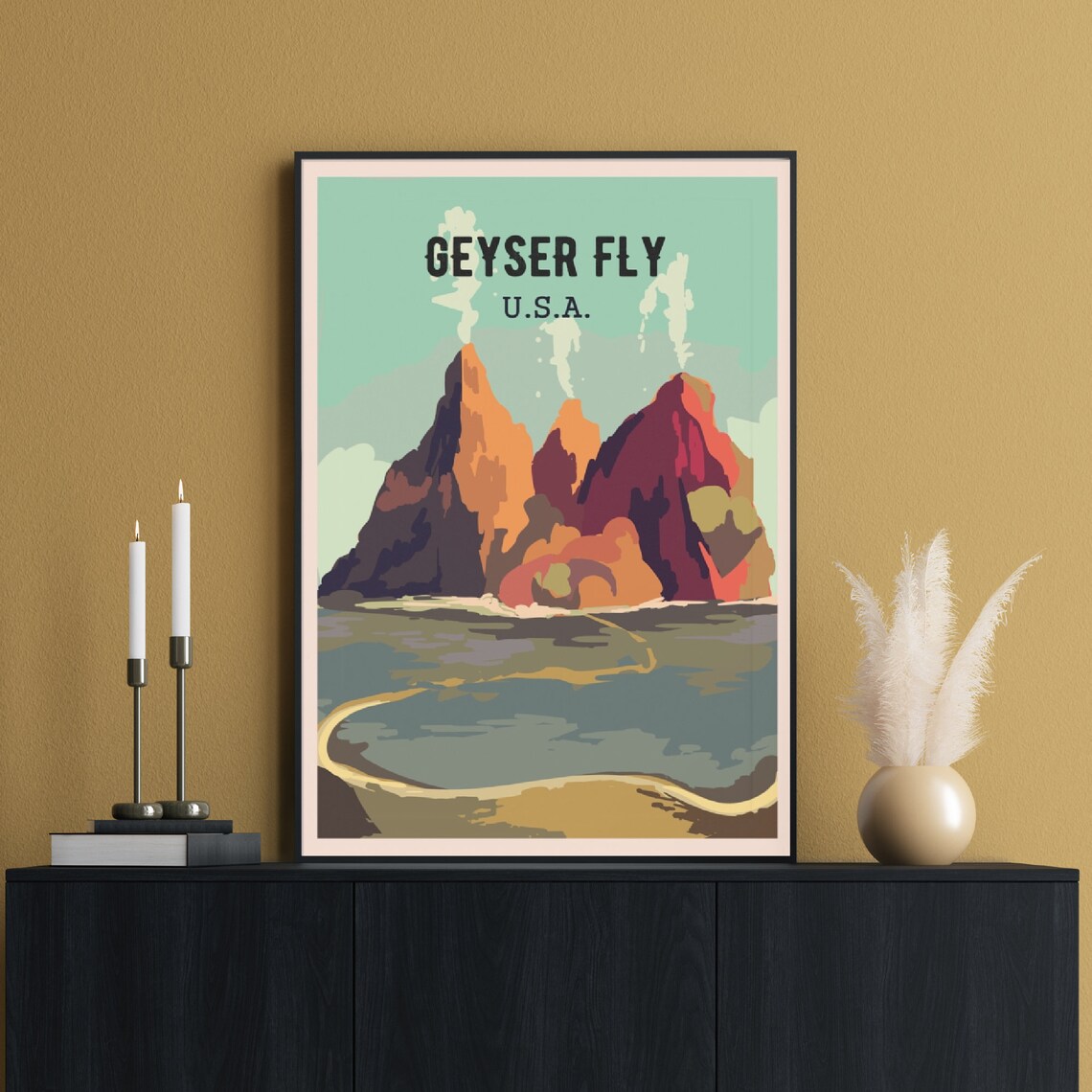 Nevada Travel Poster Fly Geyser Print Geyser Fly Artwork - Etsy
