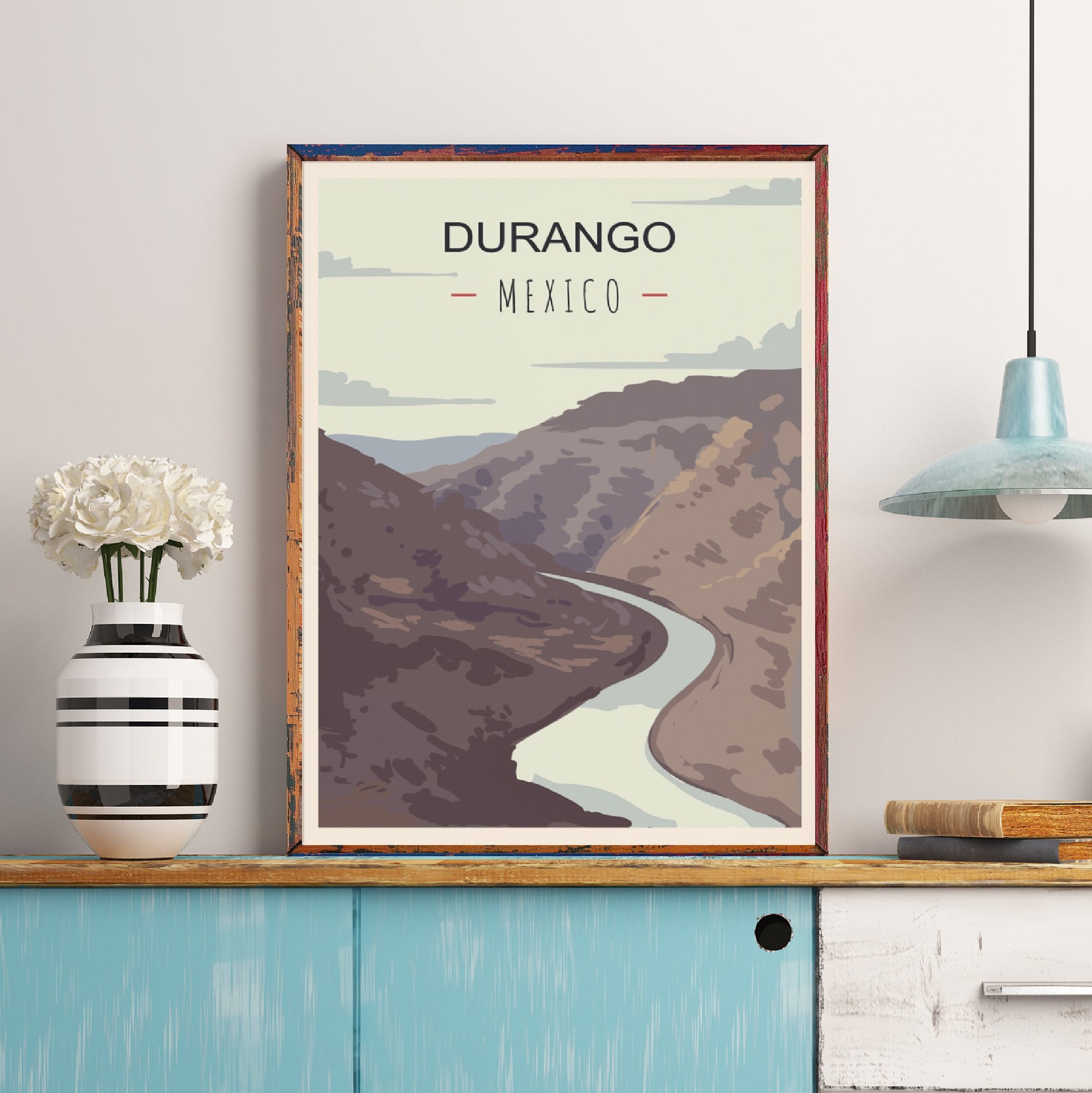 Mexico Travel Poster Durango Print Cañon De Fernandez State - Etsy