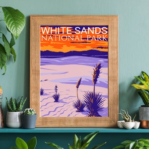 White Sands National Park Poster, New Mexico Print, Yucca Elata, New ...