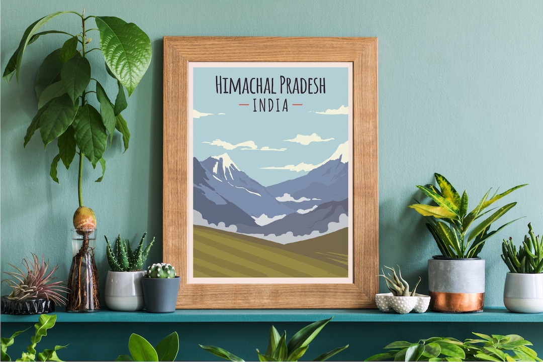 Himachal Pradesh Travel Poster, Northern Indian Print, India Landscape ...