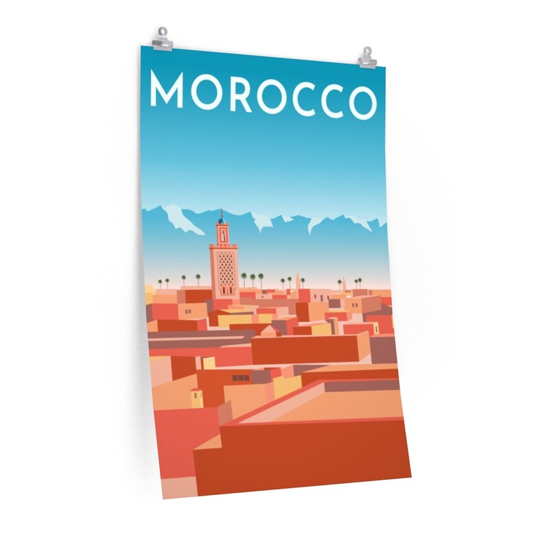Morocco Poster Morocco Retro Art Print Decor Arabic Poster | Etsy
