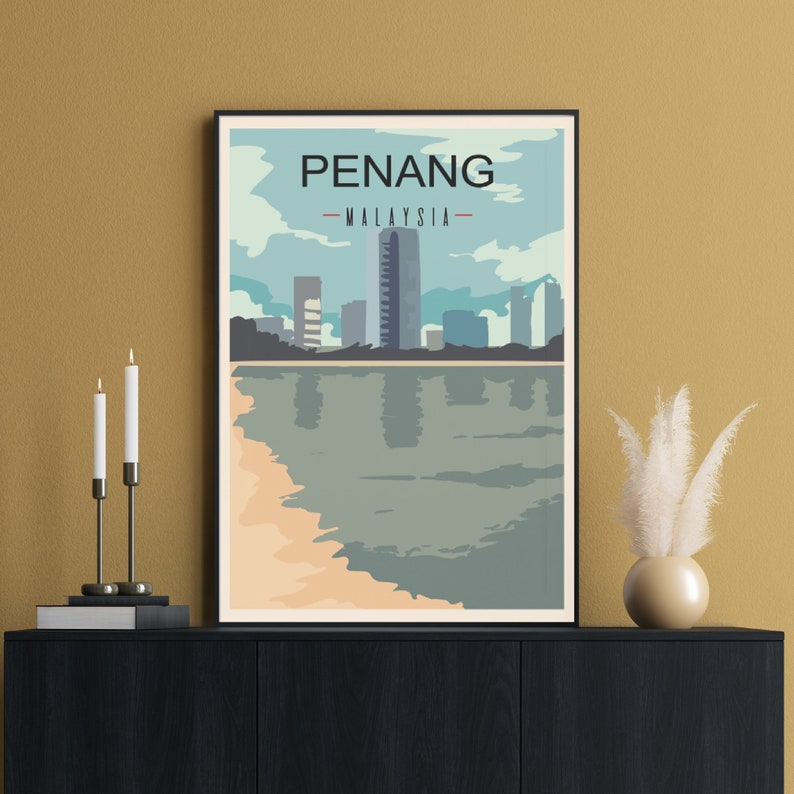 Malaysia Travel Poster Penang Wall Decor Perak Artwork - Etsy