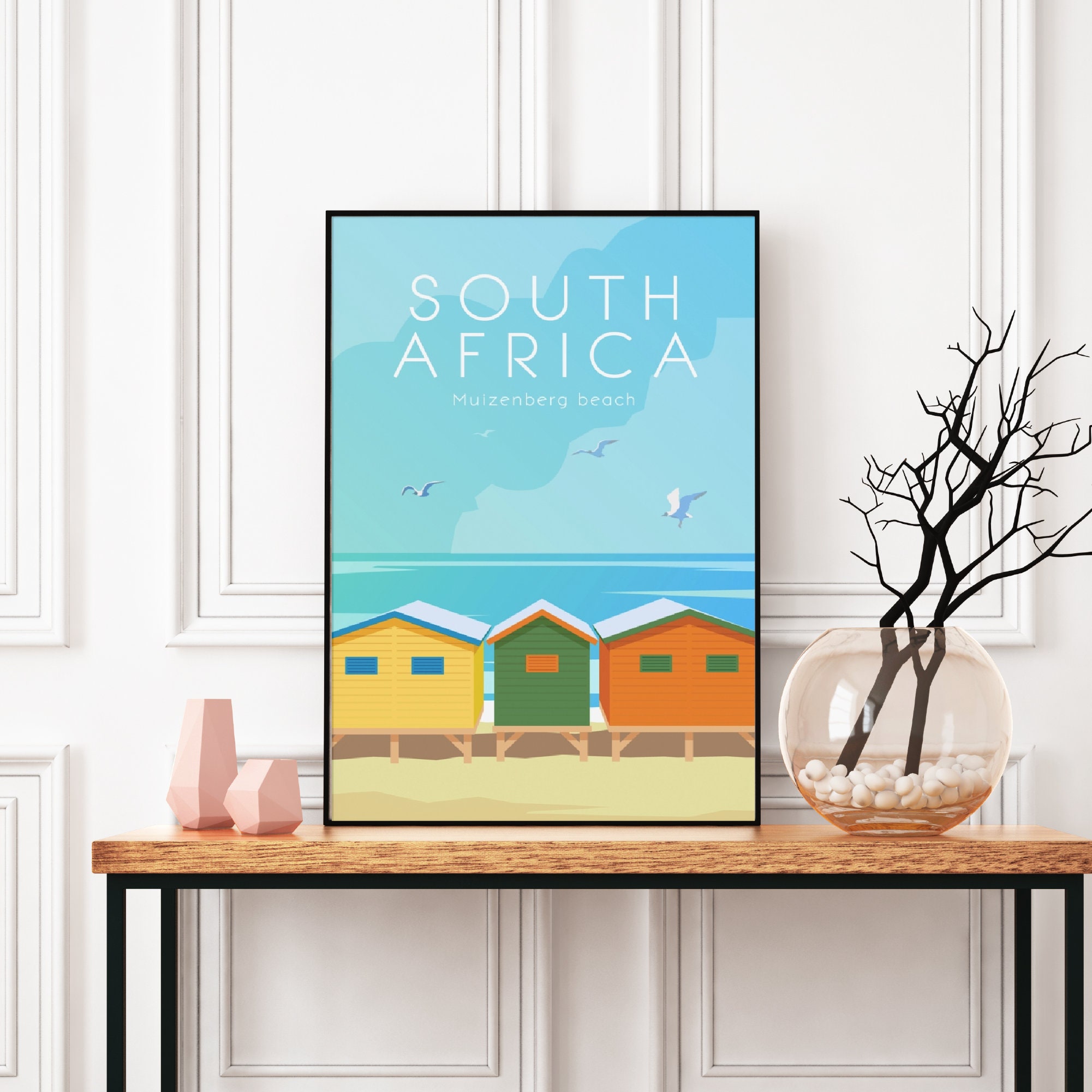 Cape Town Poster South Africa Print St James's Beach | Etsy