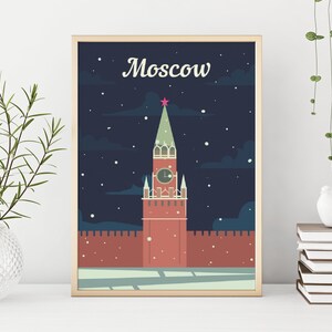 Russia Print, Moscow Poster, Kremlin Wall Art, Red Square, Russia ...