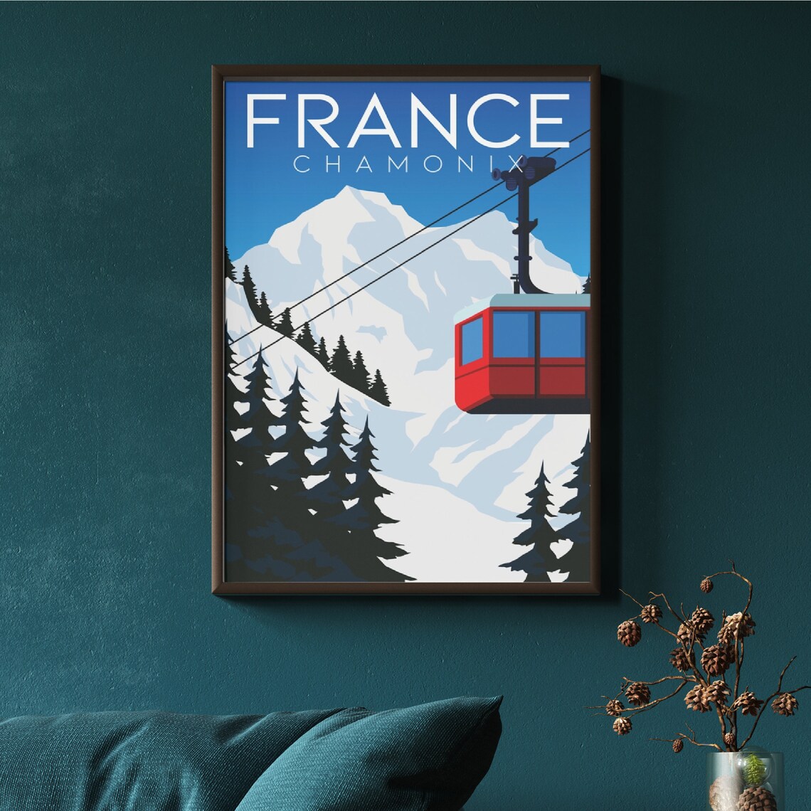 Chamonix Travel Print Chamonix Ski Resort Print Auguille Du - Etsy