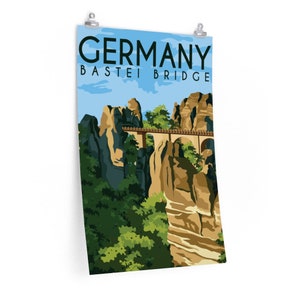 Saxon Switzerland Poster, Germany Print, Bastei Bridge, Saxony Art ...
