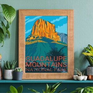 Guadalupe Mountains National Park Poster, Texas Art, Hiking Gift ...