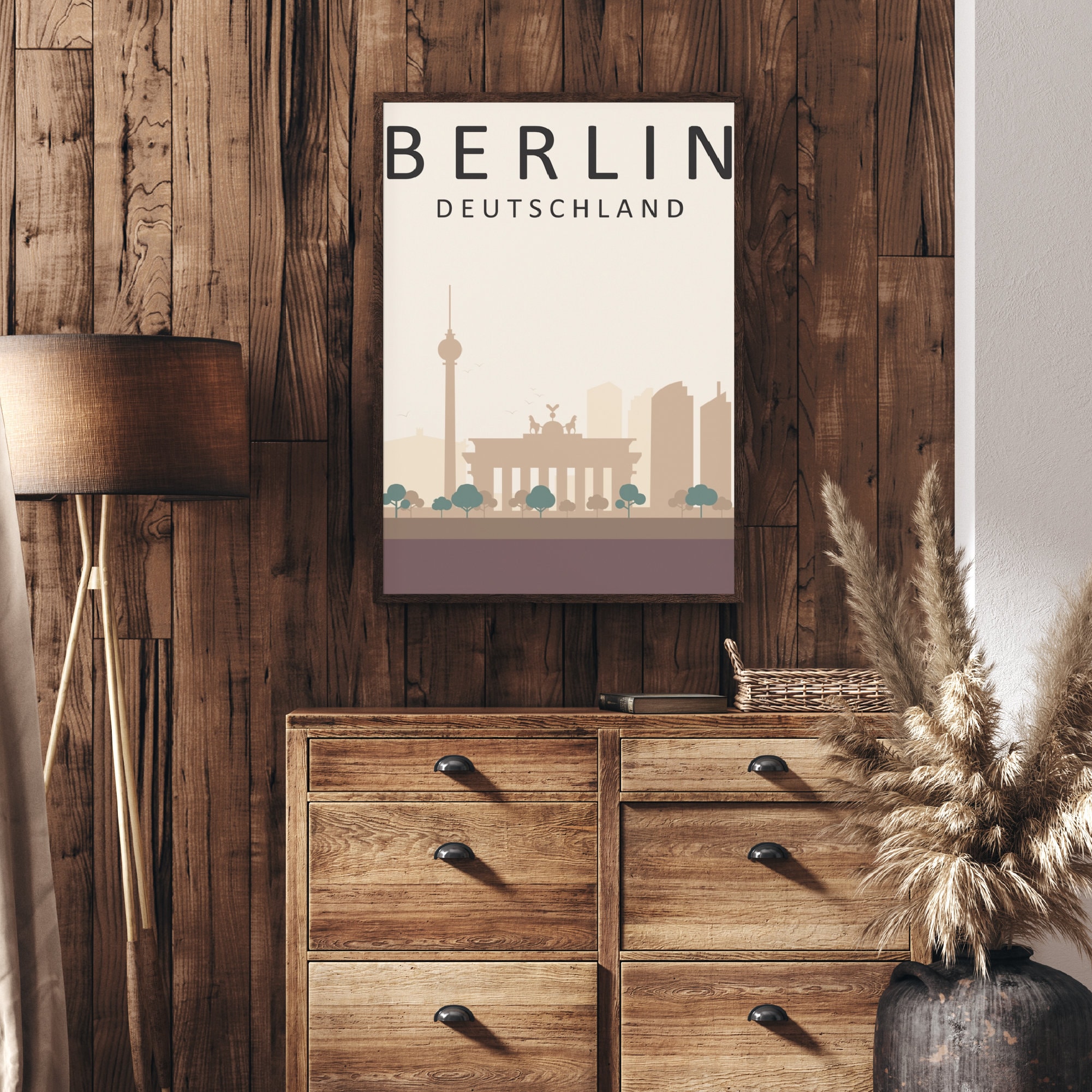 Germany Travel Poster Berlin Print Brandenburg Gate Europe - Etsy