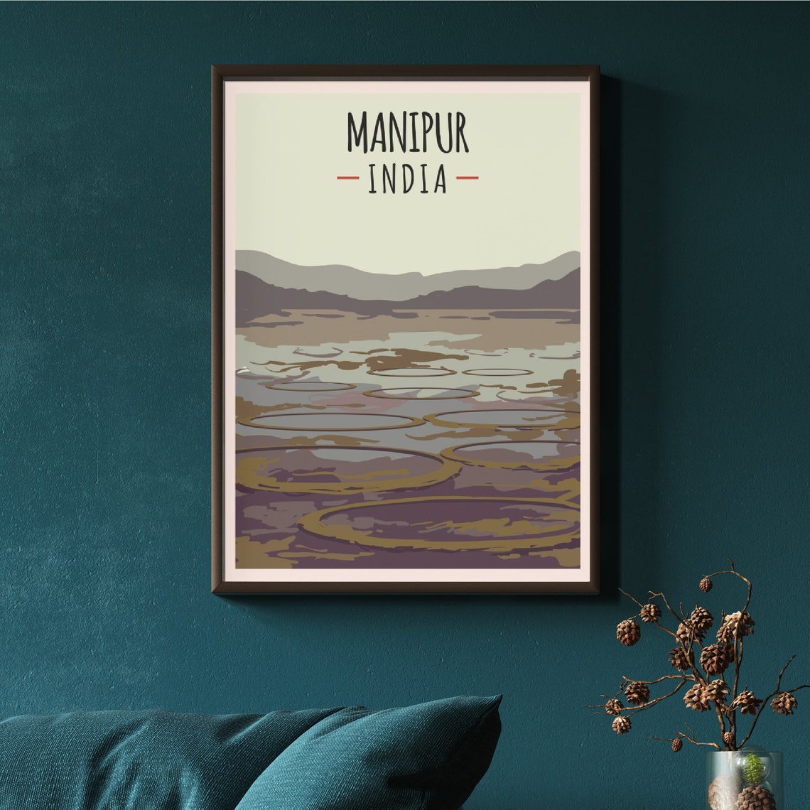 Indien Reise Poster Manipur Print Keibul Lamjao Loktak - Etsy.de