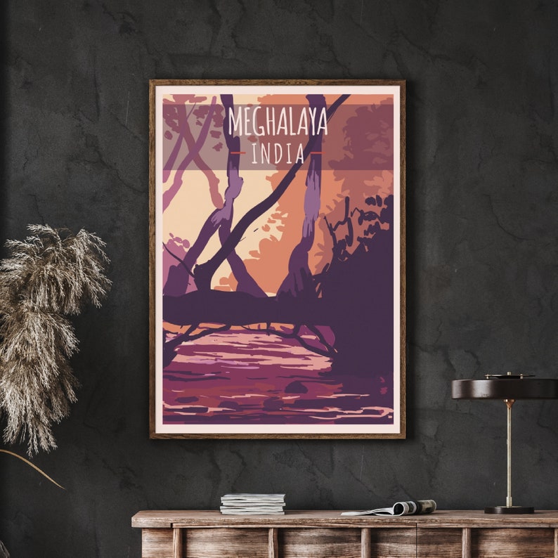 India Travel Poster Meghalaya Print Umngot River Living - Etsy