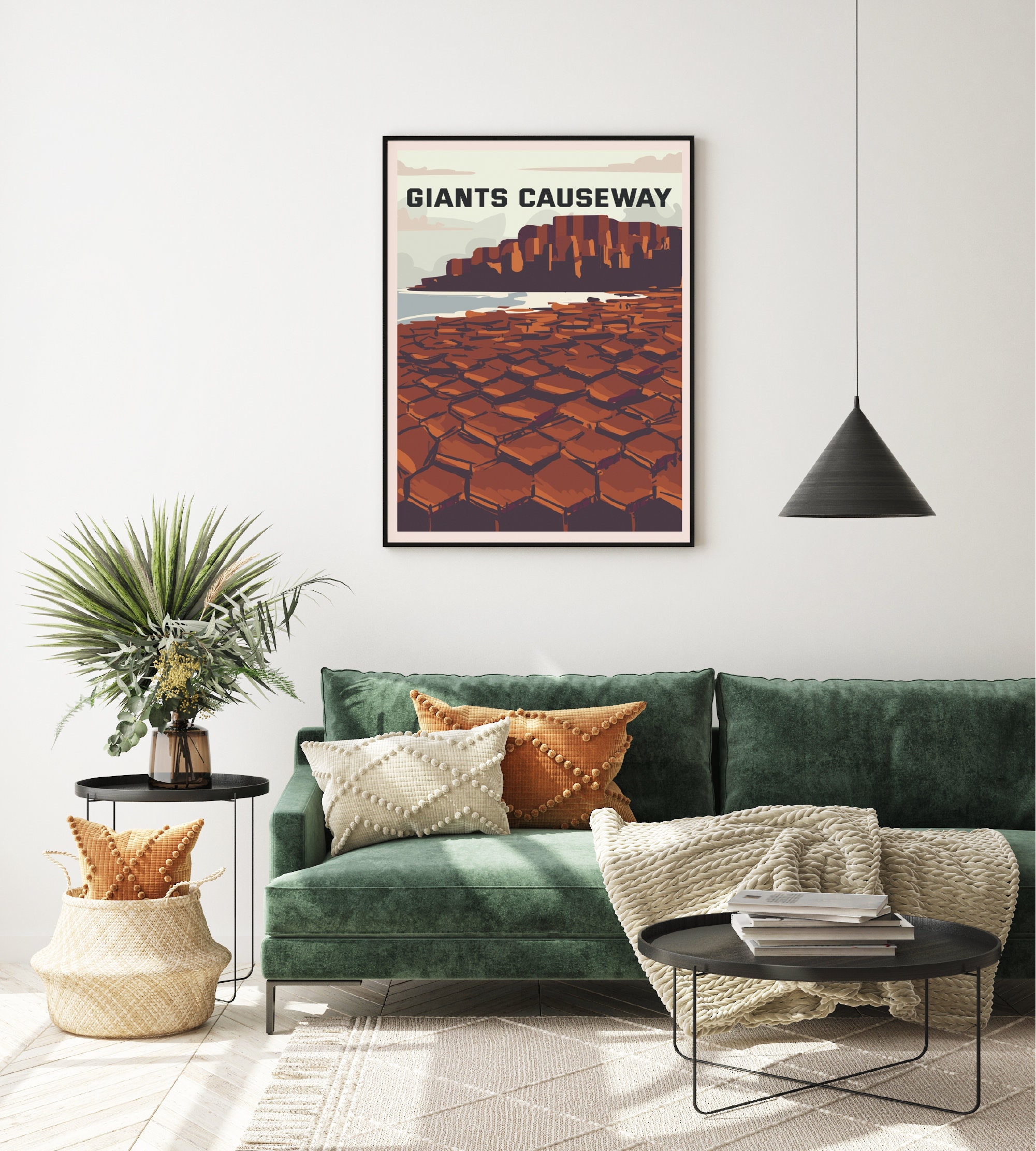 Ireland Travel Poster Giants Causeway Print Irish Prints | Etsy