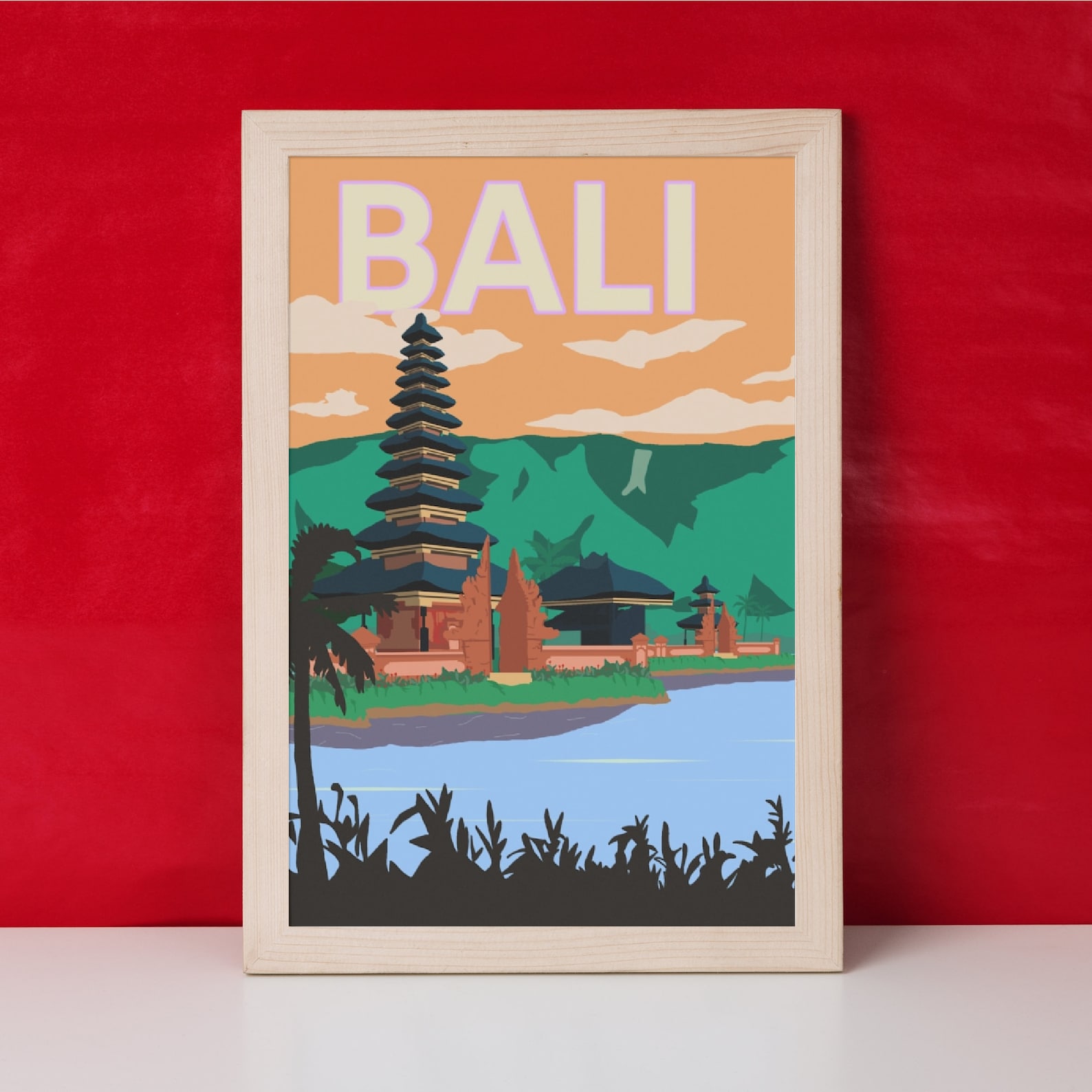 Bali Travel Poster Indonesia Travel Wall Art Indonesia | Etsy