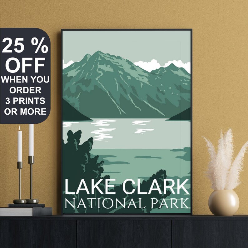 Lake Clark National Park Poster Minimalist Print Lake Clark - Etsy
