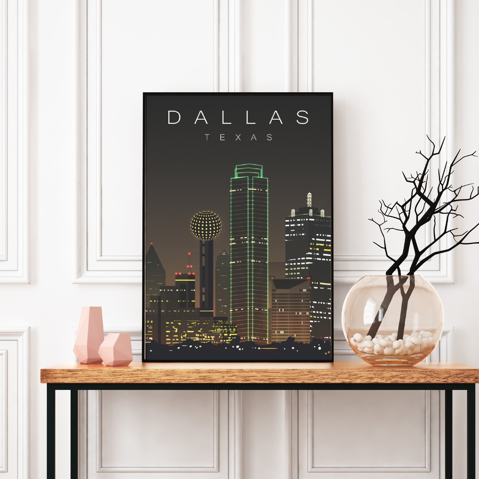 Dallas Travel Poster Dallas Art Print Dallas Wall Art | Etsy