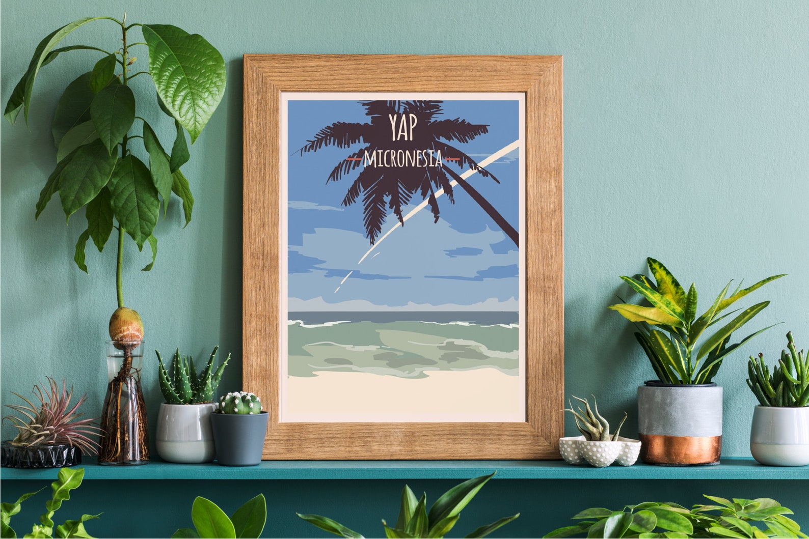 Micronesia Travel Poster Yap Print Pacific Ocean Art | Etsy