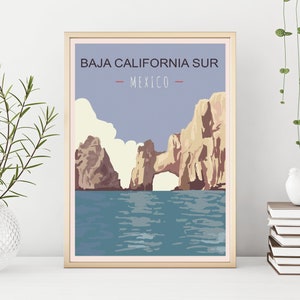 Baja California Sur Travel Poster, Cabo San Lucas Print, Mexico Posters ...