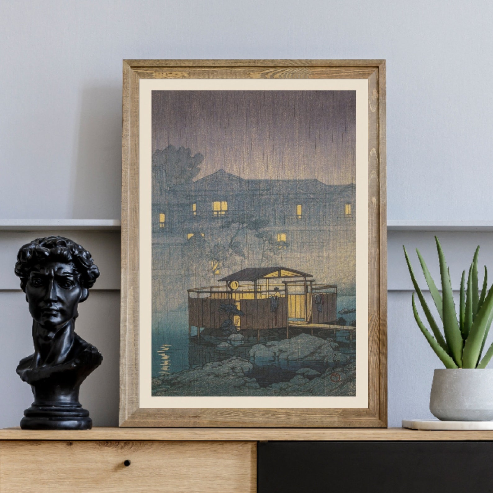 Japanese Art Japanese Poster the Shuzenji Onsen Kawase | Etsy