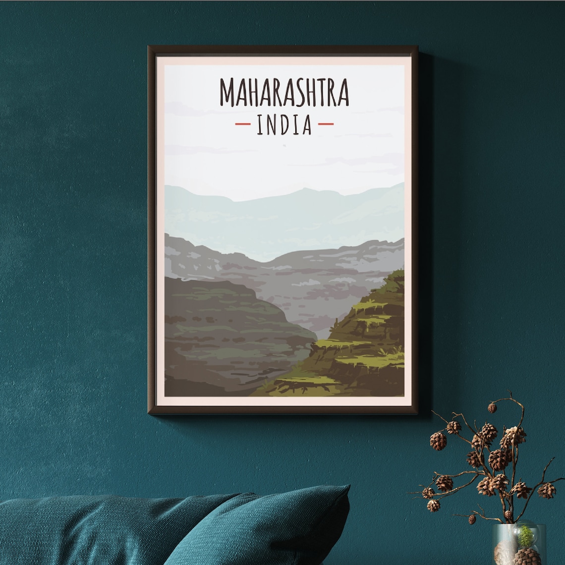India Travel Poster Maharashtra Print Kalsubai Peak Western - Etsy