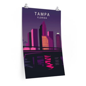Tampa Travel Poster, Tampa Skyline, America Travel, Florida Print ...