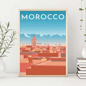Morocco Poster Morocco Retro Art Print Decor Arabic Poster - Etsy