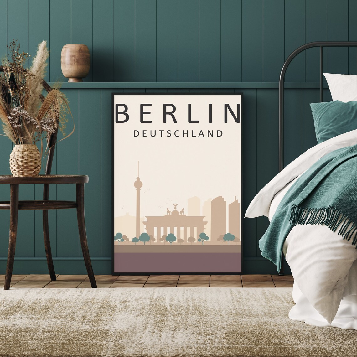 Germany Travel Poster Berlin Print Brandenburg Gate Europe | Etsy