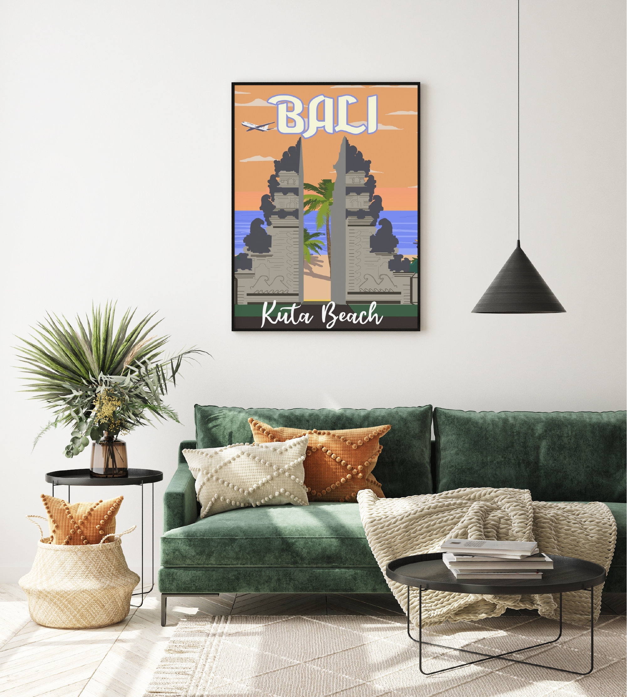 Bali Travel Poster Kuta Beach Indonesia Wall Art Bali - Etsy