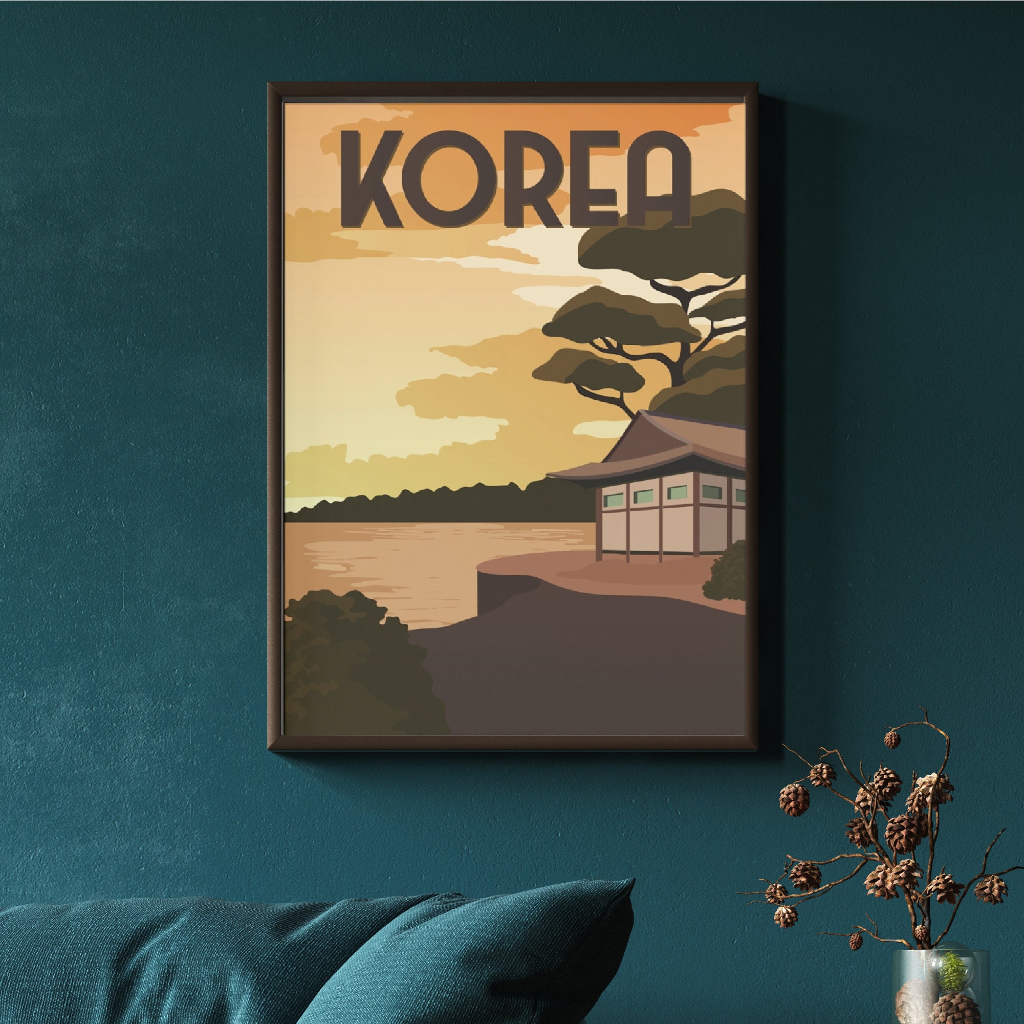 South Korea Travel Poster Asia Travel Wall Art Korea Print - Etsy
