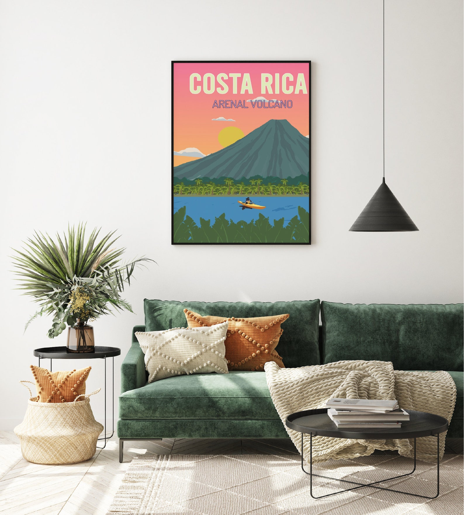 Costa Rica Travel Poster Areanal Volcano Wedding Gift Pura - Etsy