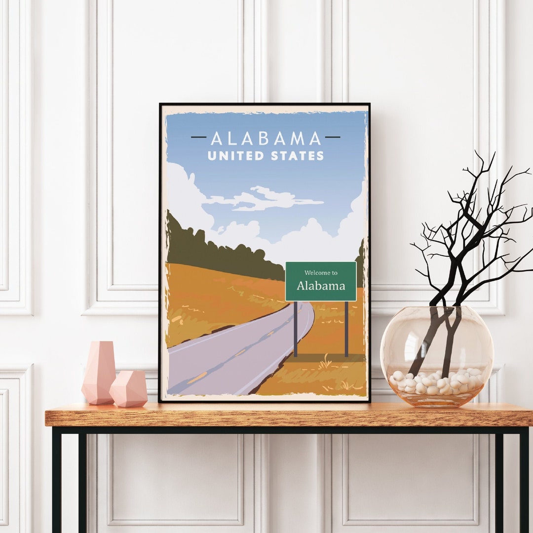 Alabama Travel Poster, Alabama Print, Alabama Art, Alabama Poster ...