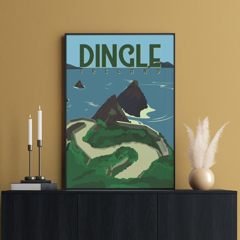 Ireland Travel Poster Dingle Peninsula Ireland Print Irish - Etsy